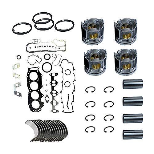 Gasket Set+Piston+Ring+Bearings+Washer for Mitsubishi 4D33 Engine Fuso
